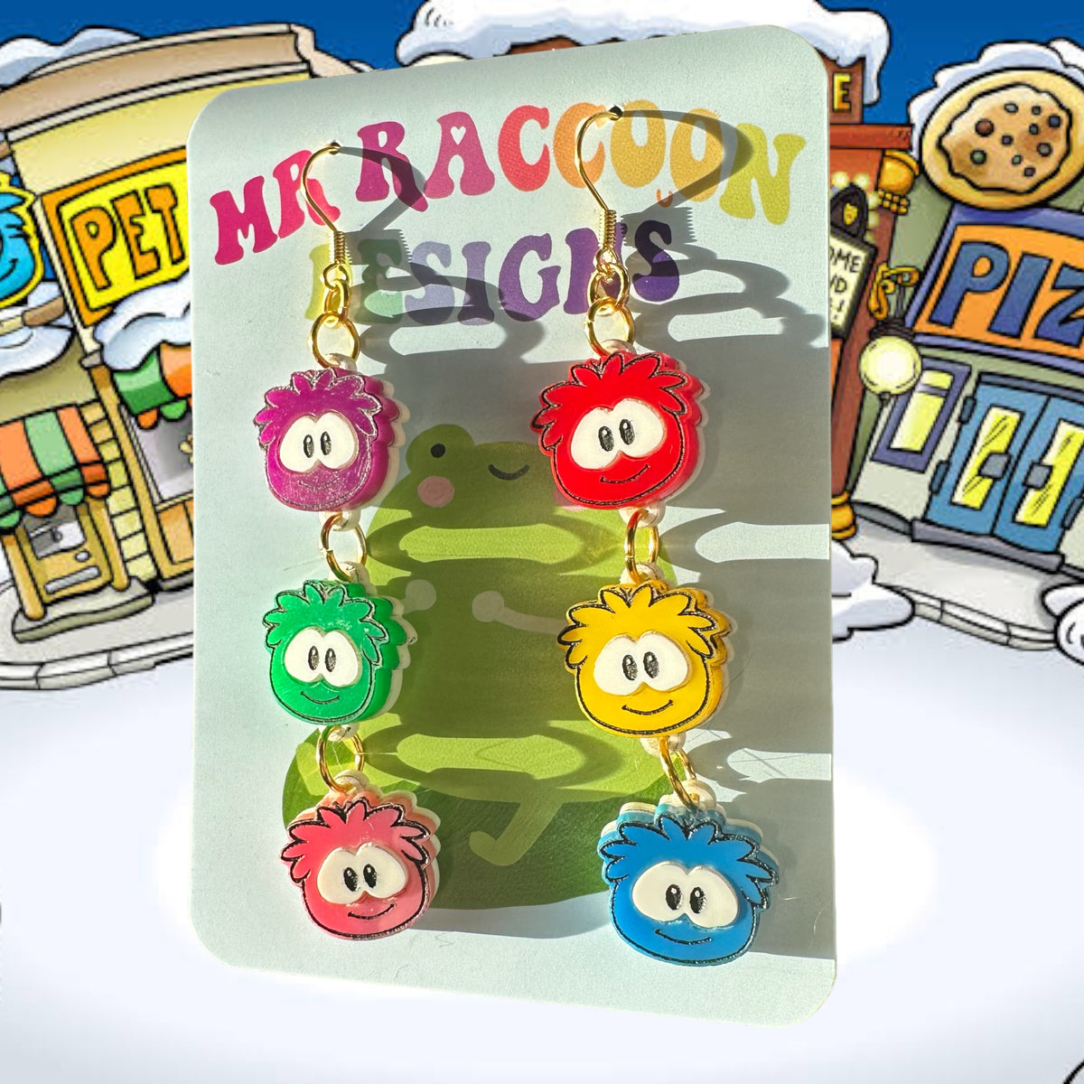 Puffed Up Dangles – Mr Raccoon Designs